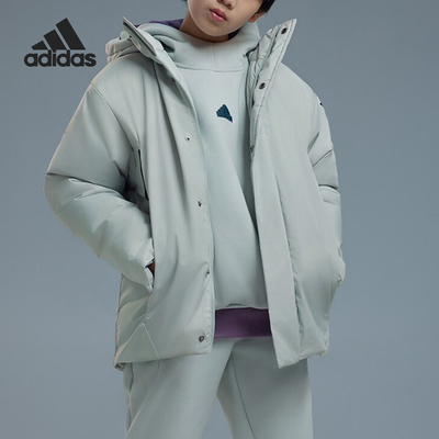 Adidas/阿迪达斯正品当季新款儿童鸭绒保暖连帽羽绒服IB3977