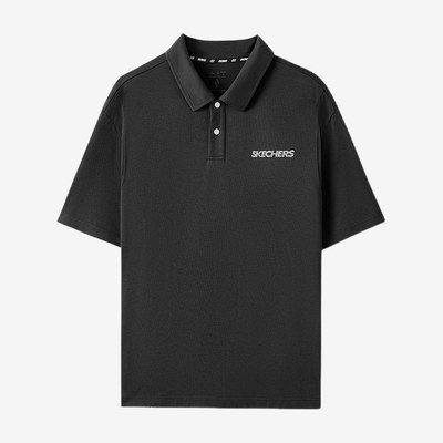 Skechers斯凯奇正品男针织宽松透气短袖翻领衫L225M128-013P