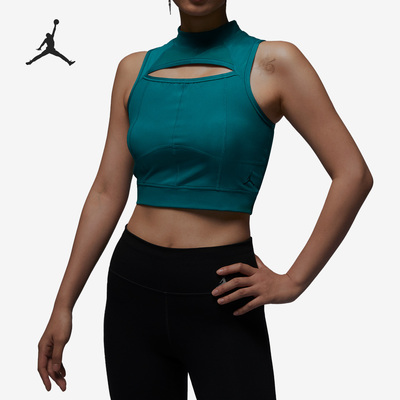 耐克女子镂空拉链高领运动背心
