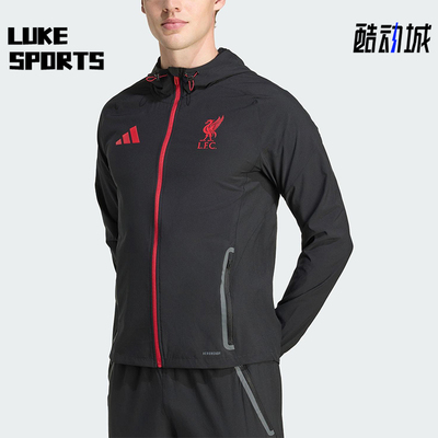 Adidas/阿迪达斯正品2025夏季款男士日常足球连帽运动外套JZ5556