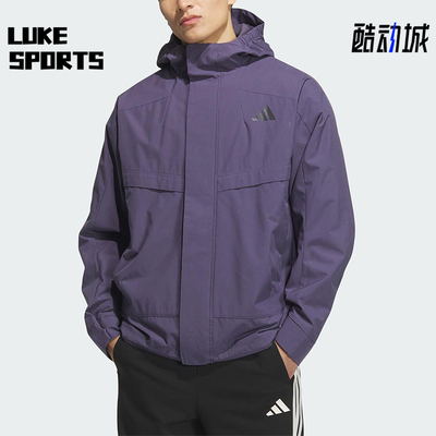 Adidas/阿迪达斯正品2025秋季款男士日常连帽耐穿印花外套KB7626