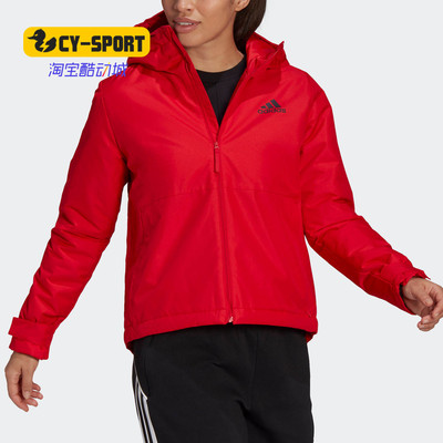 Adidas/阿迪达斯正品冬季新款女运动休闲保暖连帽棉服外套GN3237