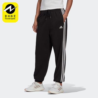 阿迪达斯女士宽松运动针织束脚裤