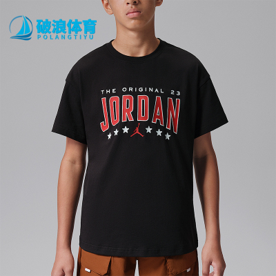 Nike/耐克正品Jordan大童圆领透气印花套头短袖T恤IZ7385-010