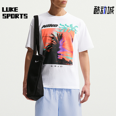 Nike/耐克正品夏季男士运动针织时尚印花休闲短袖T恤IH1372-100