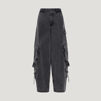 Adidas/阿迪达斯正品三叶草女士多口袋工装经典牛仔运动裤KU9535
