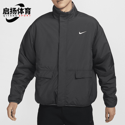 耐克男士保暖双面穿立领休闲外套