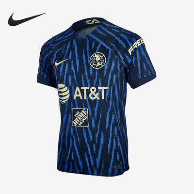 Nike耐克正品图案满印V领短袖轻便舒适休闲运动足球DJ7672-455