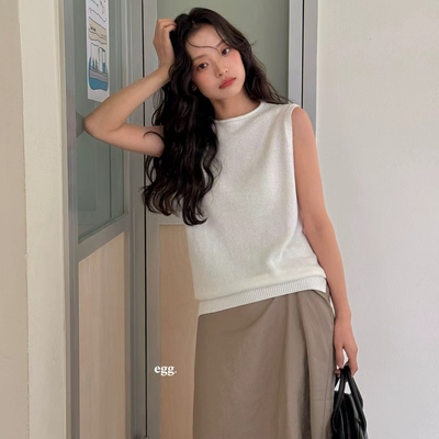 甜26年夏上新半捏褶皱假两件半身裙Q3318