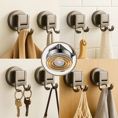 Double Hook Suction Cup Wall Hanger, Reusable No Drill Organ