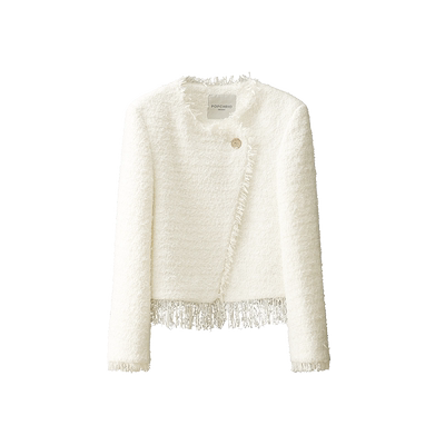 POPCHRIO小香风流苏一粒扣外套