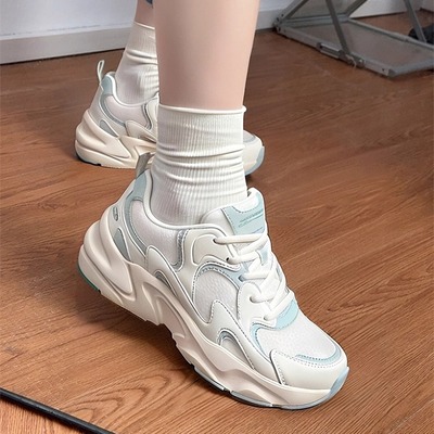 Skechers斯凯奇秋冬季女鞋踏浪潮流复古学院风透气休闲运动老爹鞋