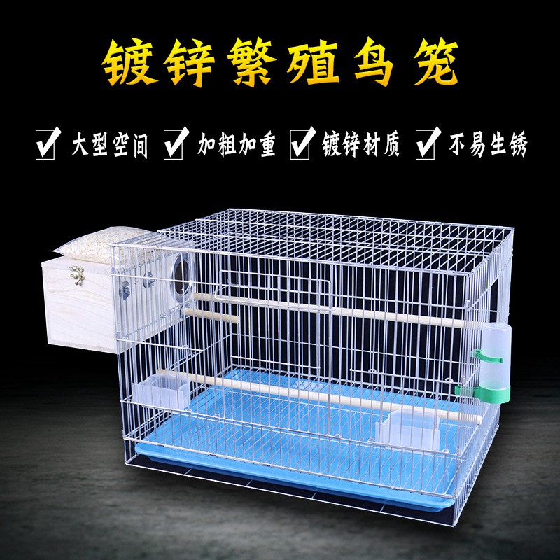 大型加粗加重大号鸟笼子虎皮牡丹玄风鹦鹉鸟笼八哥鸽子镀锌繁殖笼