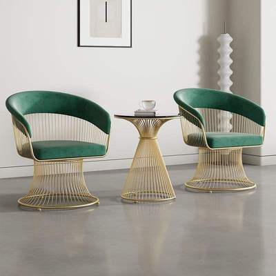 网红奶油简约休闲现代轻奢沙发椅桌椅茶几客厅阳台洽谈三件套组合