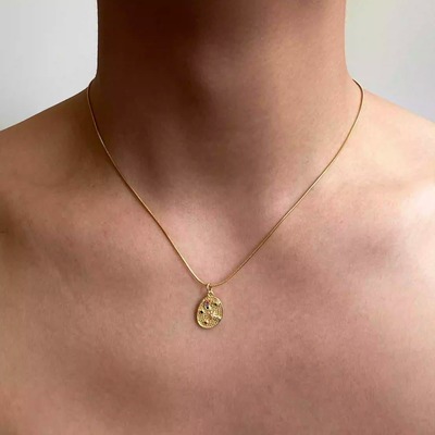 欧美风18K金金色多巴胺钛钢项链