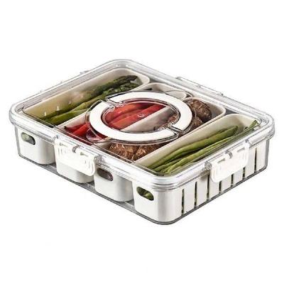 Food Storage Box Double-layer Crisper Box with Drain Basket