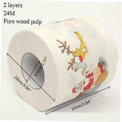 Christmas Toilet Paper Festival Theme Printed Wood Pulp Toil