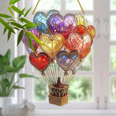 Hot Air Balloon Sun Catcher Acrylic Balloon Stained Window