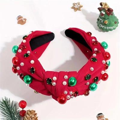 Christmas Rhinestone & Imitation Pearl Embellished Headband