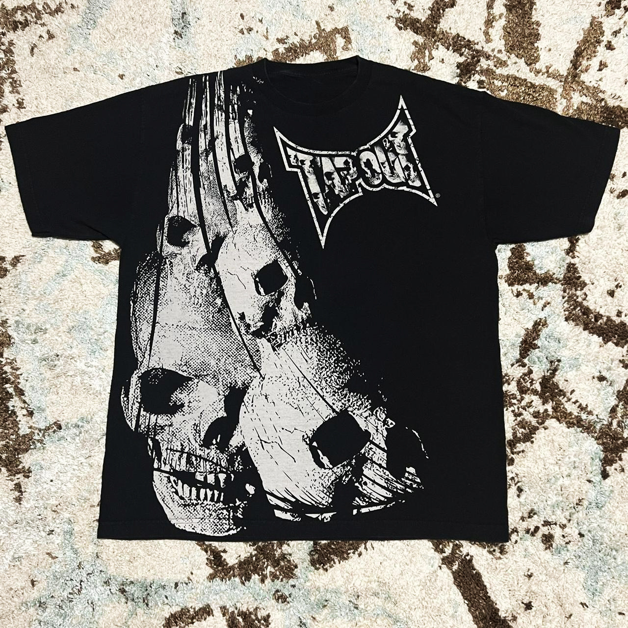 TAPOUT drakness black TEE点击计划骷髅暗黑欧美高街嘻哈短袖T恤