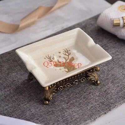 Q5WD Ceramic Soap Rack Countertop Soap Dish Bathroom