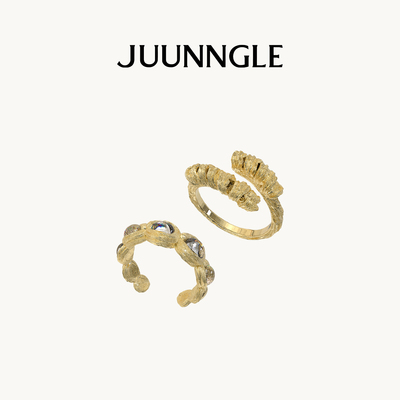 JUUNNGLE洲谷秘境垂枝宝石开口戒