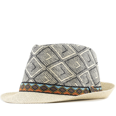 时尚草帽Jazz Cowboy Hats Wide Brim Men Hat Panama Women