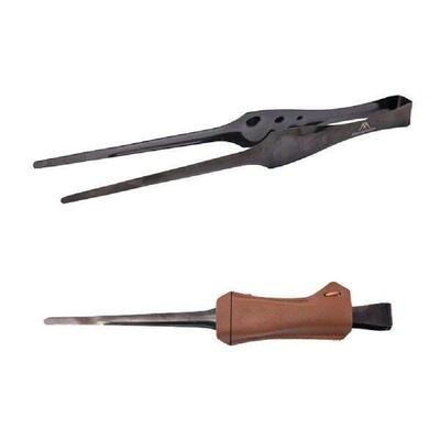Stainless Steel Frying Steak Clip with Leather Cover