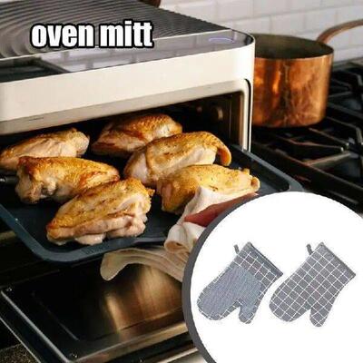 Kitchen Oven Mitts Grilling Gloves Non-Slip Mitts Set Heat