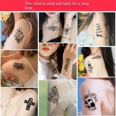 2/3/4PCS Semi Permanent Tattoo Stickers Flower Pattern