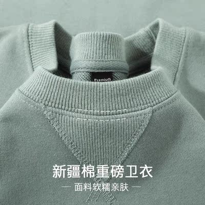 低饱和抹茶绿！340g重磅纯棉卫衣