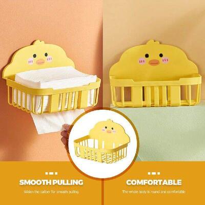 Little Yellow Duck Paper Towel Holder Punch-free Toilet