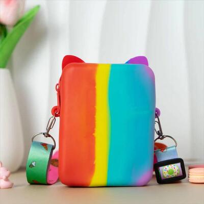 Silicone cute cat messenger for girls coin purse kids educat