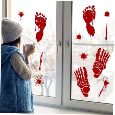 Halloween Bloodprint horror graffiti decorate wall stickers