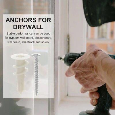 20 Sets Spiral Expansion Anchors for Drywall Plasterboard