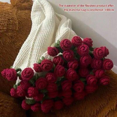 DIY Rose Bouquet Blanket DIY Crocheting Kit Lily Of The