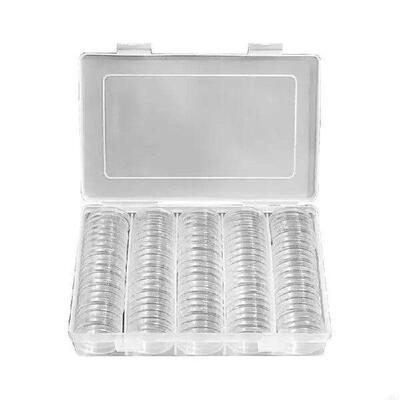 MOLC 100pcs 25mm Transparent Coin Holder Capsules Storage