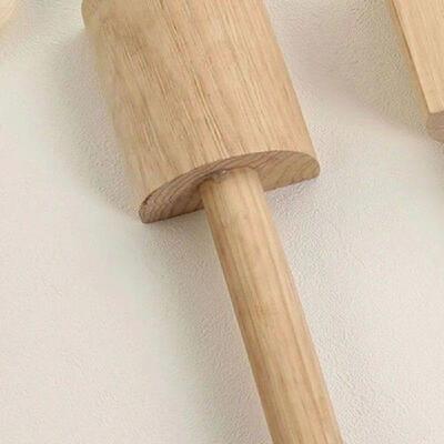 Wooden Mud Hammer with Handle Portable Clay Paddle Hammer