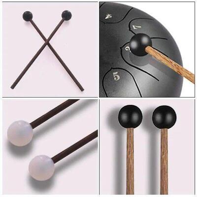 2 Pairs Ethereal Drumstick Mallets Smooth Rubber Tip Wooden