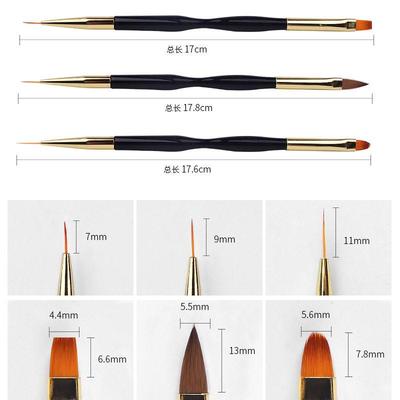Double End Nail Brush Painting Drawing Lines Pen 3D Tips DIY