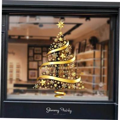 Christmas Christmas tree sticker Window scene arrangement