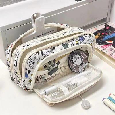 Snoopy Cartoon Stationery Bag Large Capacity Pencil Case Cut