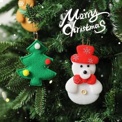 Christmas Ornament Set - Santa Snowman Bell Hanging Decor