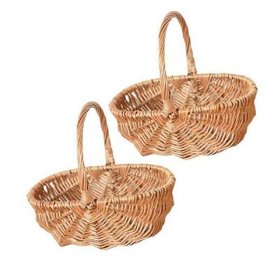 2Pcs Wicker Baskets Fruit Baskets Tabletop Flower Baskets