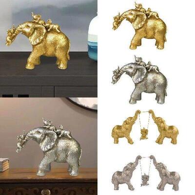 Elephant Statue Collection Craft Desktop Decoration for
