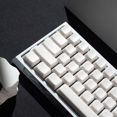 womier机械键盘键帽pbt半雾透透明汉白玉键帽68-87可爱果冻粉色