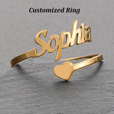 personalized men women customized ring letter gift name cic