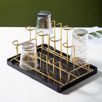 新品轻奢沥水杯架 玻璃杯挂架家用8杯架客厅倒扣12沥水收纳金属