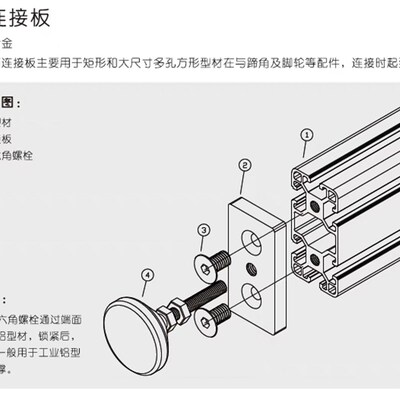 铝型材地脚连接件双槽型CNBB-3060-4080-4590-50100-M12-M16-M20
