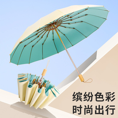 美国Coolibar雨伞晴雨两用伞16骨小清新晴雨复古太阳伞抗风防紫